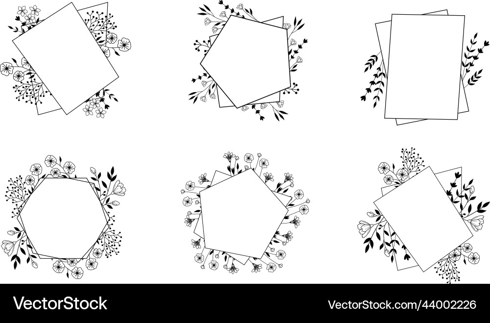 Botanical flower frame Royalty Free Vector Image
