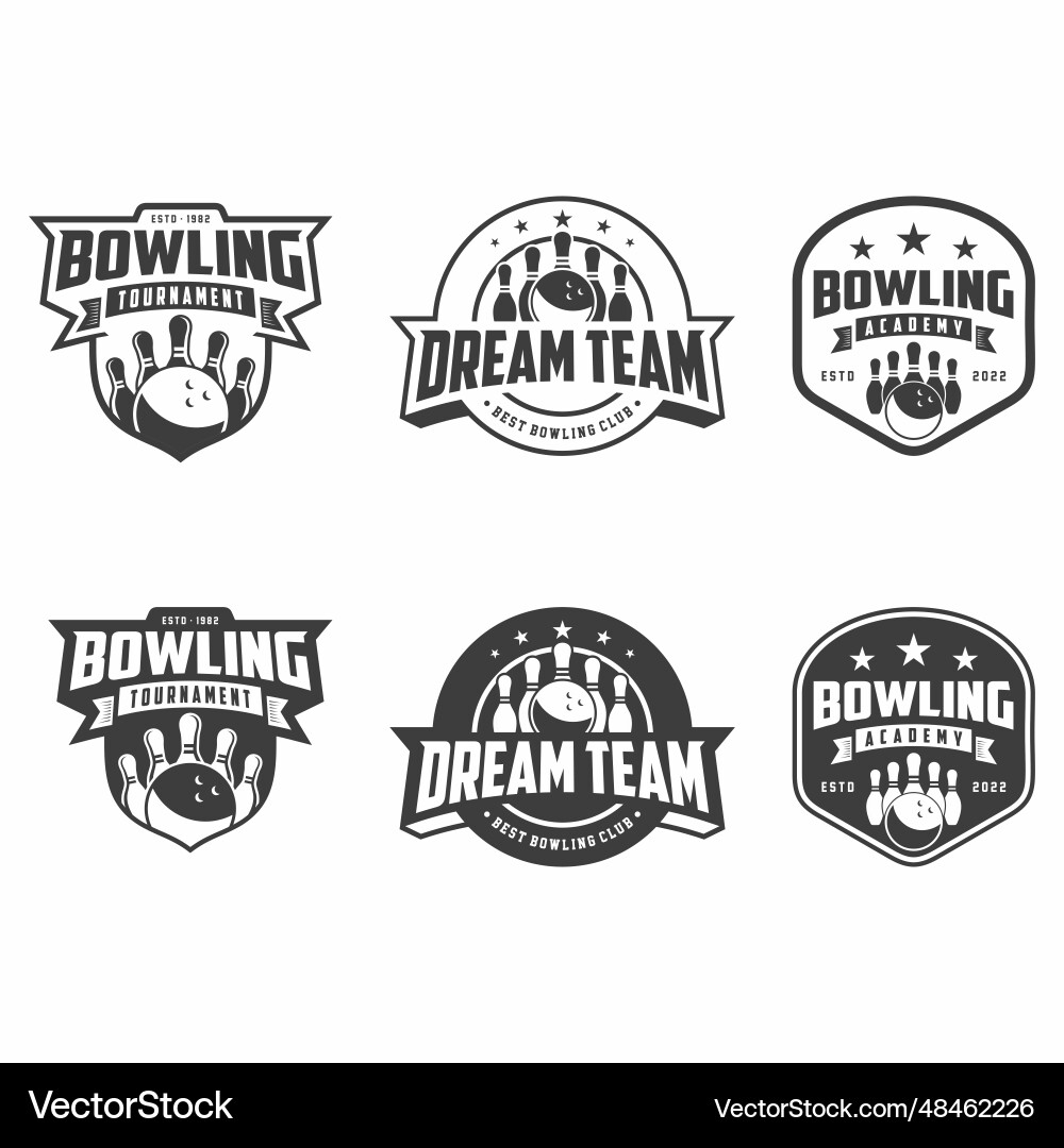 Bowling logo emblem collections designs template – Royalty-Free Vector ...