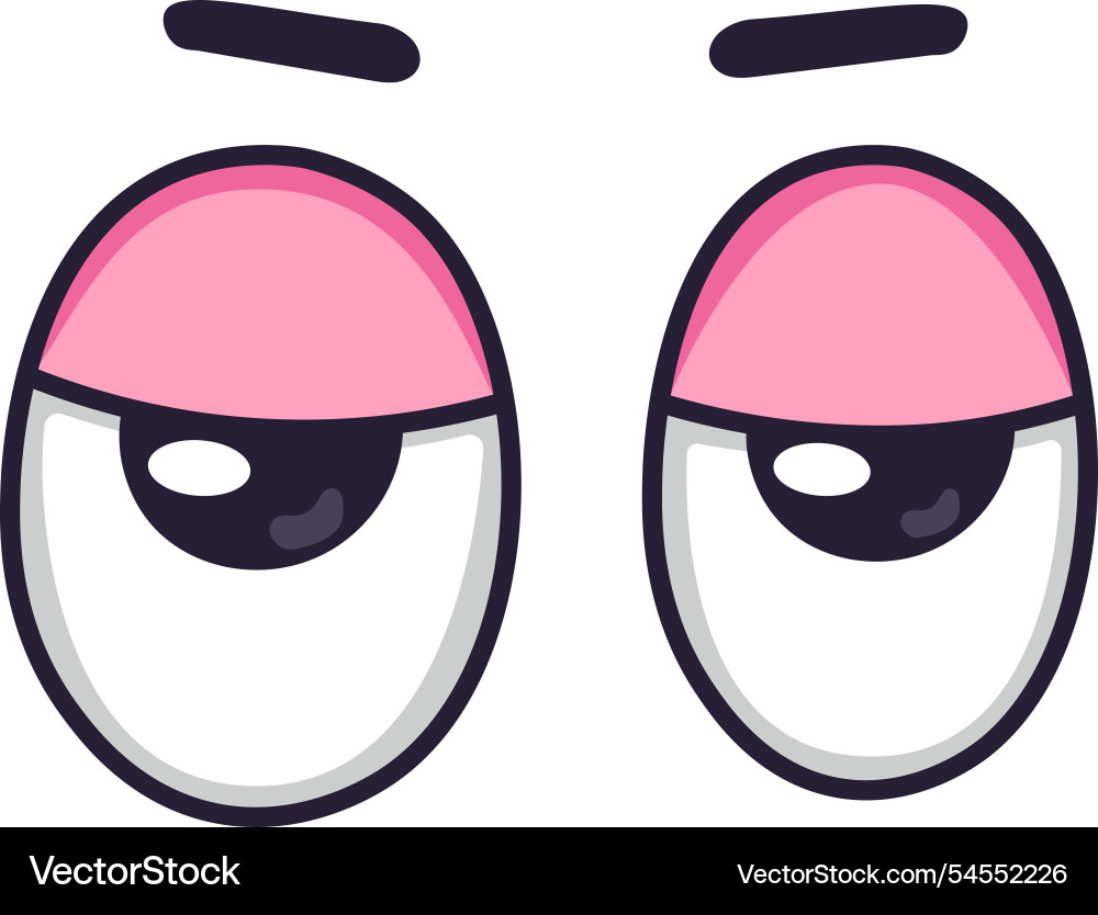 Cartoon eyes expressing annoyance and skepticism Vector Image