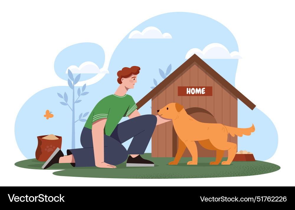 Dog from shelter concept Royalty Free Vector Image