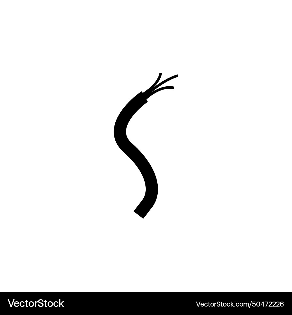 Electric cable wire flat icon Royalty Free Vector Image