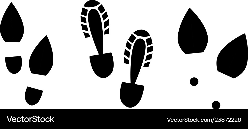 Footprints on Pathway Royalty Free Vector Image