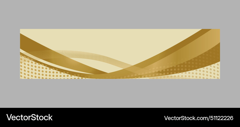 Gold abstract wavy dynamic horizontal banner and Vector Image