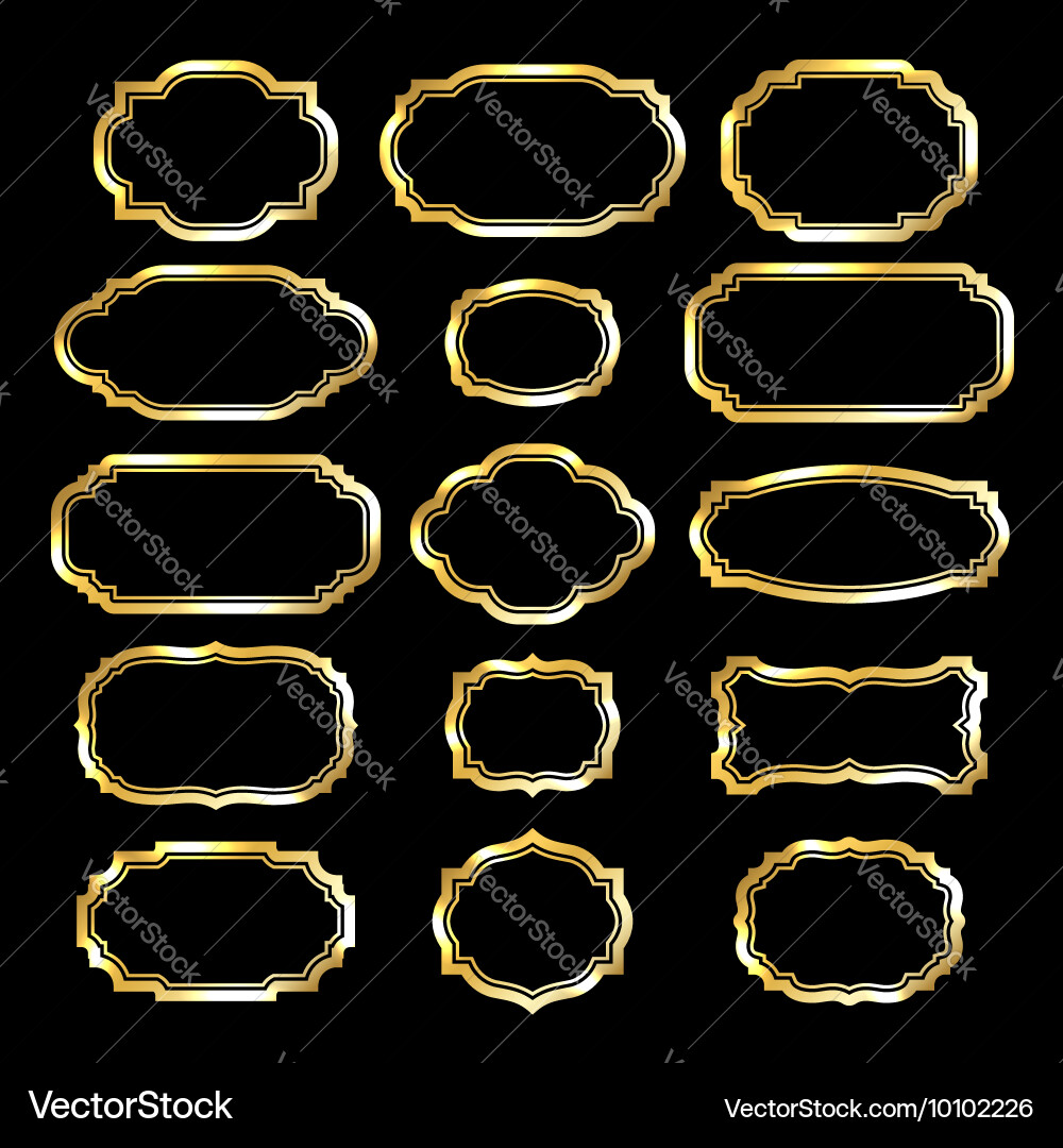 Gold frame simple style Royalty Free Vector Image