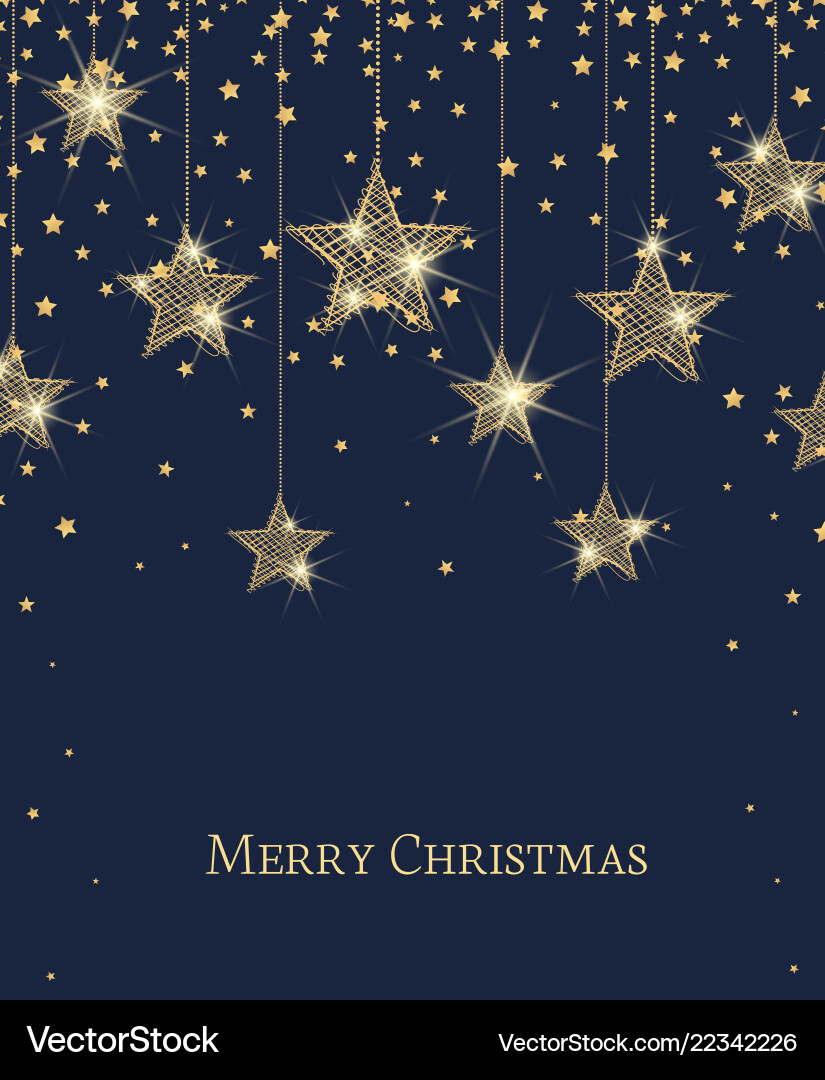 Golden Star Christmas Card Royalty Free Vector Image