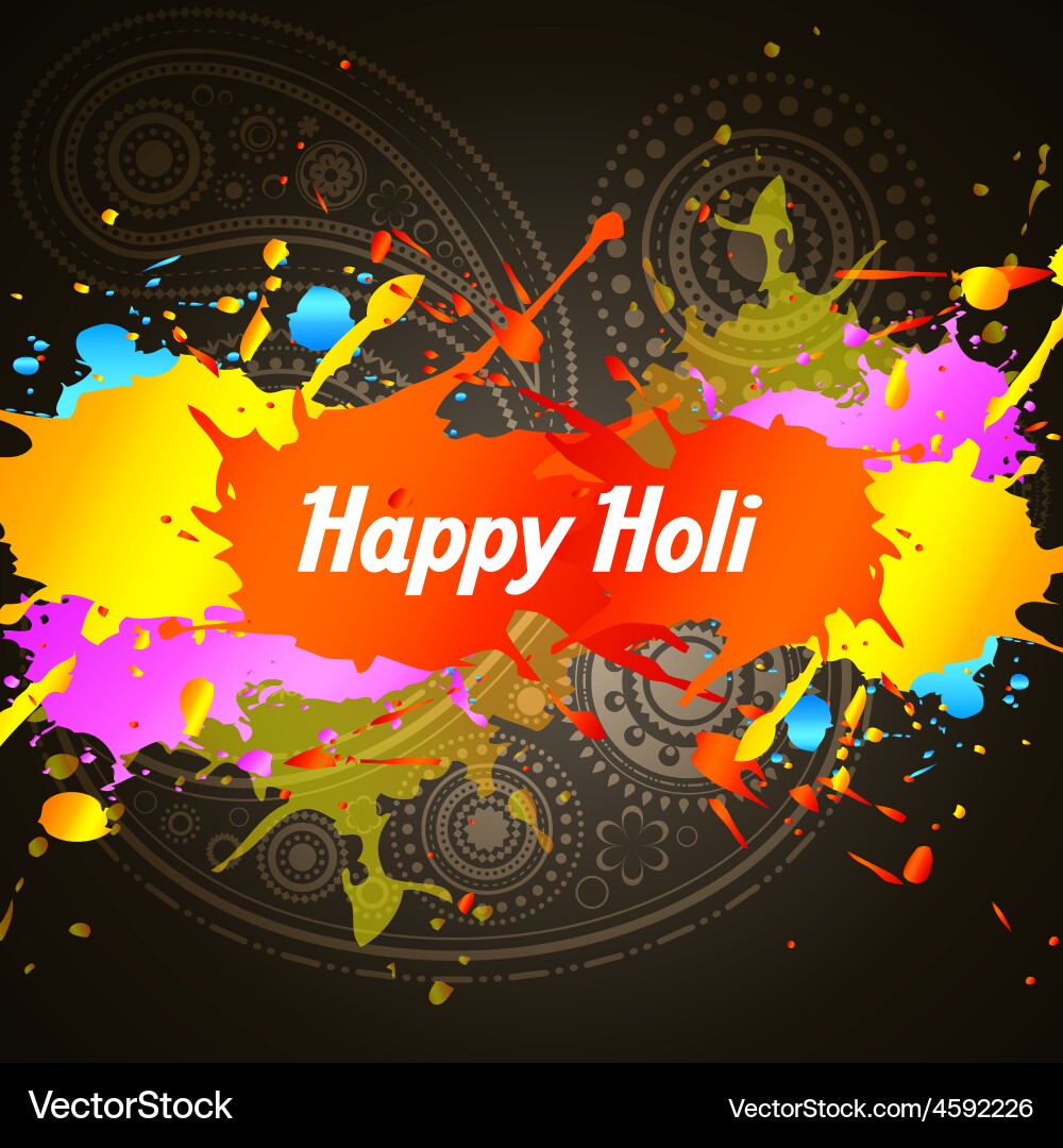 Holi color splashes Royalty Free Vector Image - VectorStock