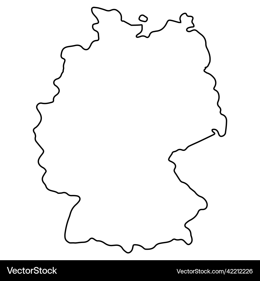 Outline map of germany geographic borders Vector Image