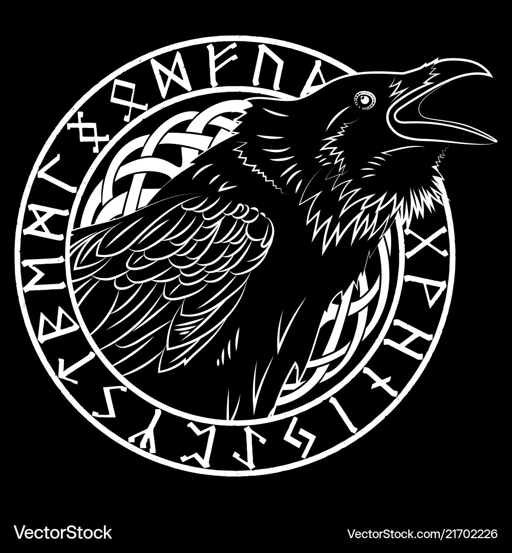 Scandinavian Rune Crows Royalty Free Vector Image