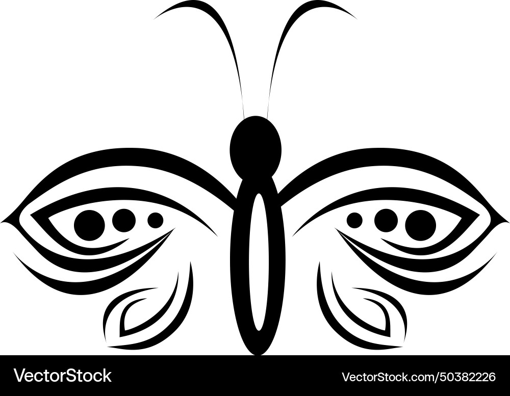 Simple butterfly logo image Royalty Free Vector Image