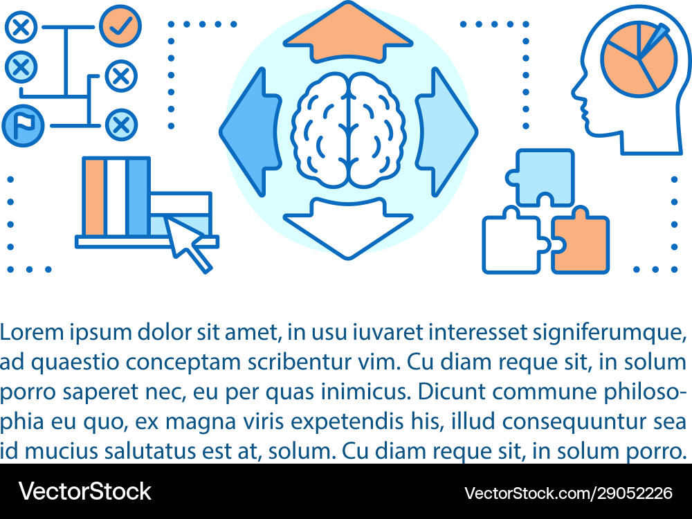 Solution searching concept linear Royalty Free Vector Image