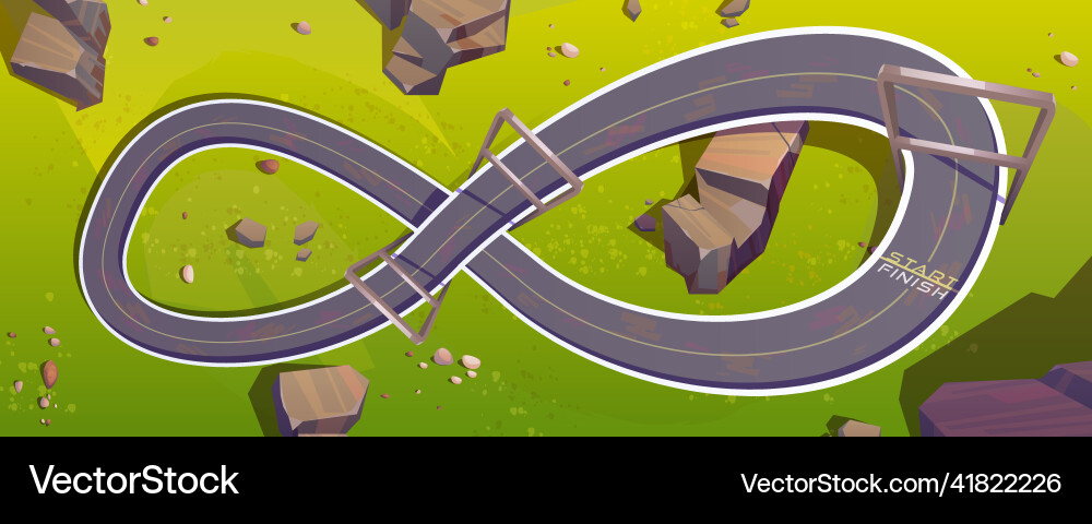 Speed race car track map for game Royalty Free Vector Image