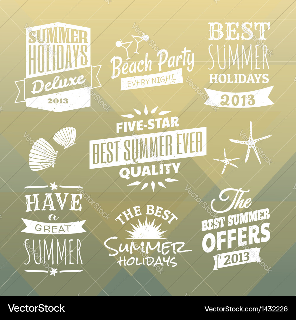 Summer Typography Elements Royalty Free Vector Image