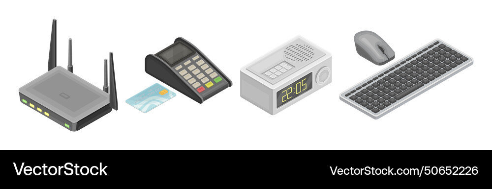 Wireless communication equipment and device Vector Image