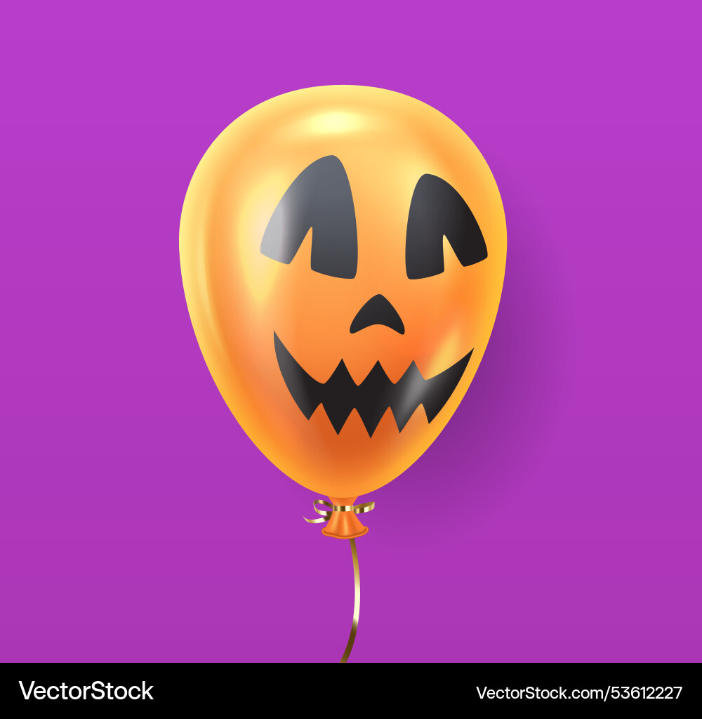 Air balloon with scary face realistic Royalty Free Vector