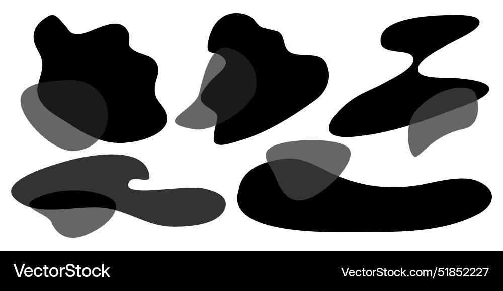 Blob shapes set random blotch inkblot stone Vector Image