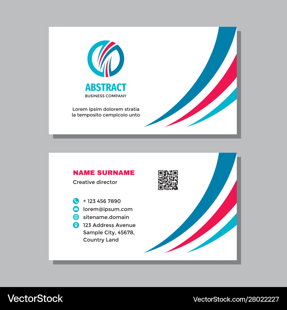 Business card template with logo - concept design Vector Image