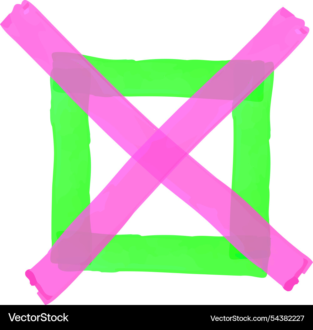 Crossed highlighter lines against mark marker Vector Image