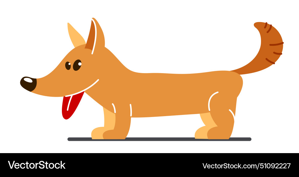 Funny cartoon dog standing flat style isolated Vector Image