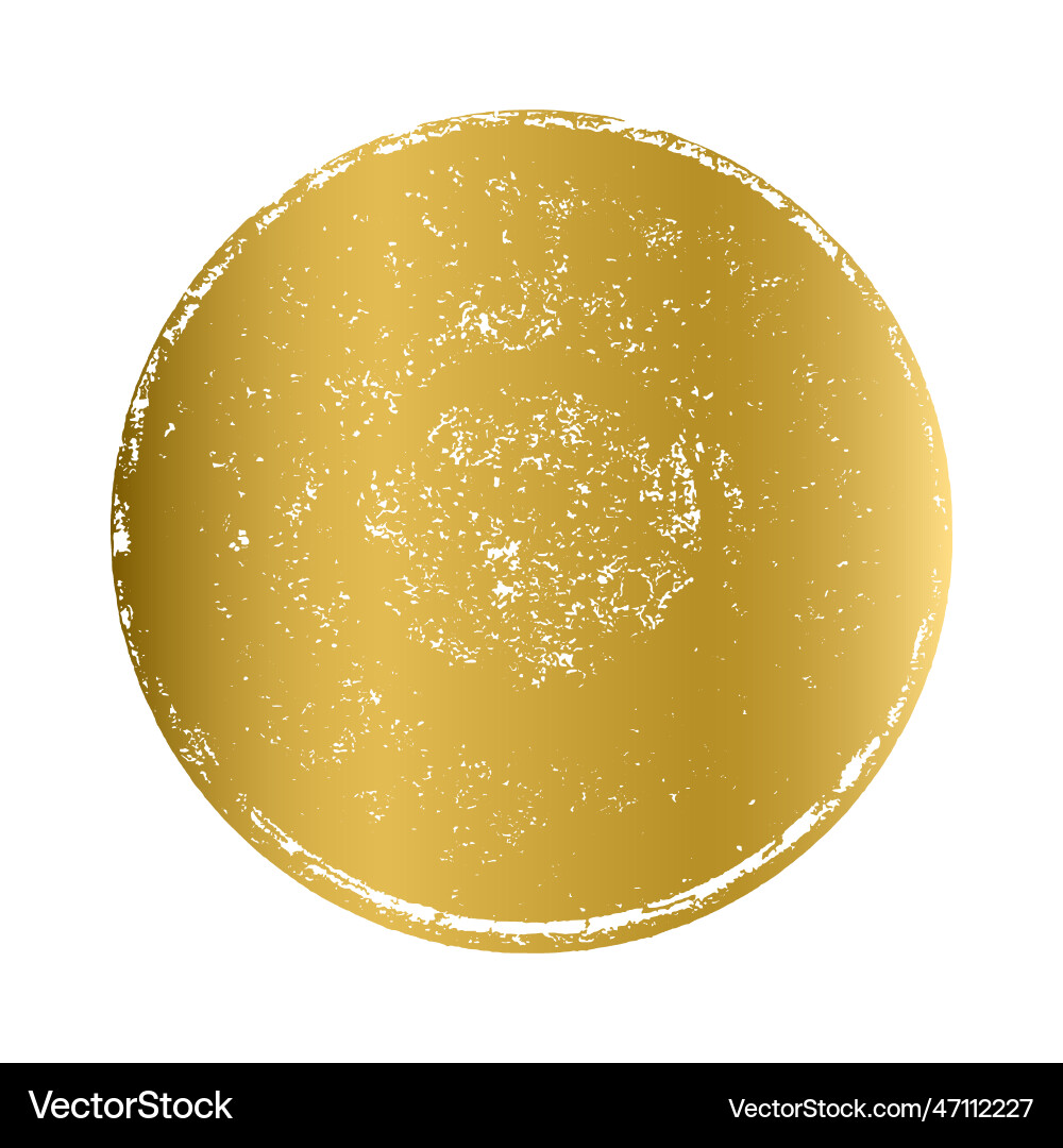 Gold stamp round shape isolated on white Vector Image
