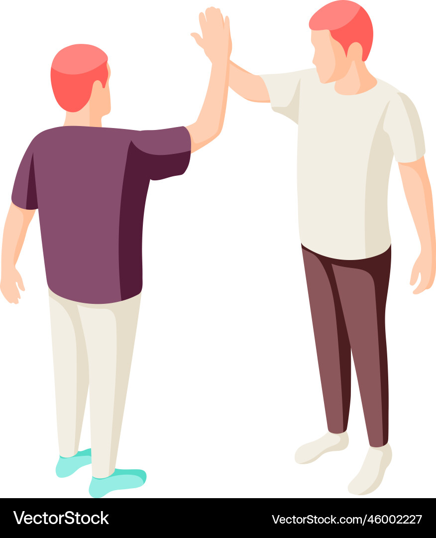 Guys taking five composition Royalty Free Vector Image