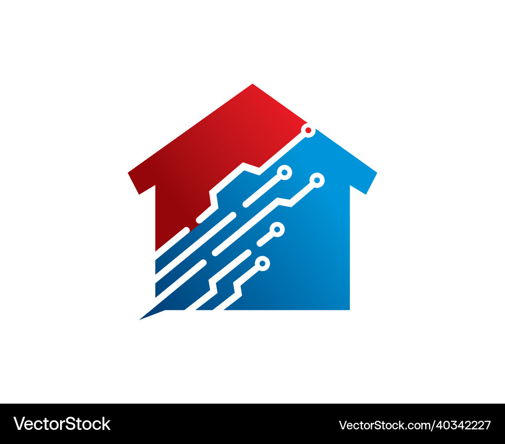 House tech logo template icon symbol Royalty Free Vector