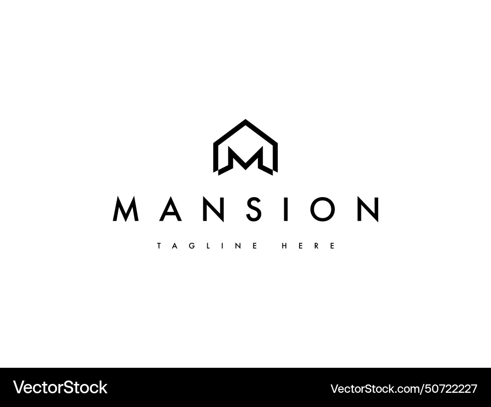 Letter m real estate logo design Royalty Free Vector Image