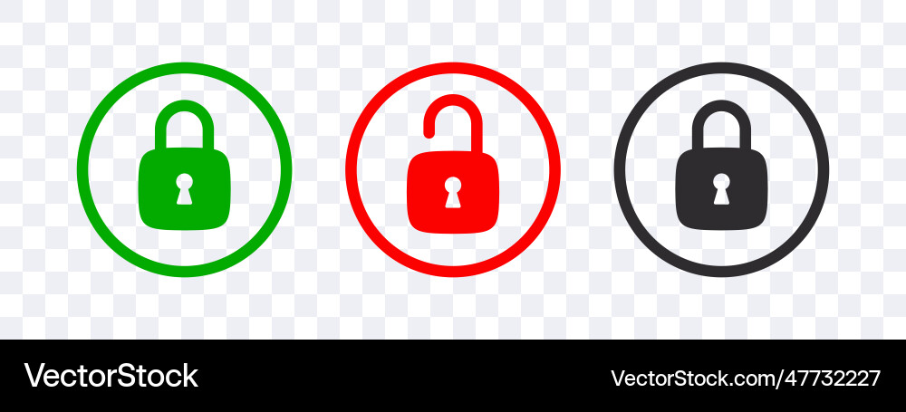Lock icons padlocks badges security symbol Vector Image