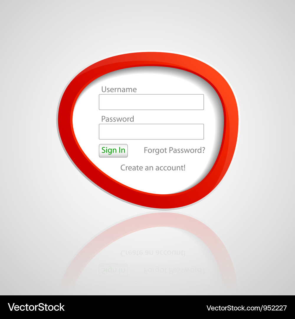 Login form Royalty Free Vector Image - VectorStock