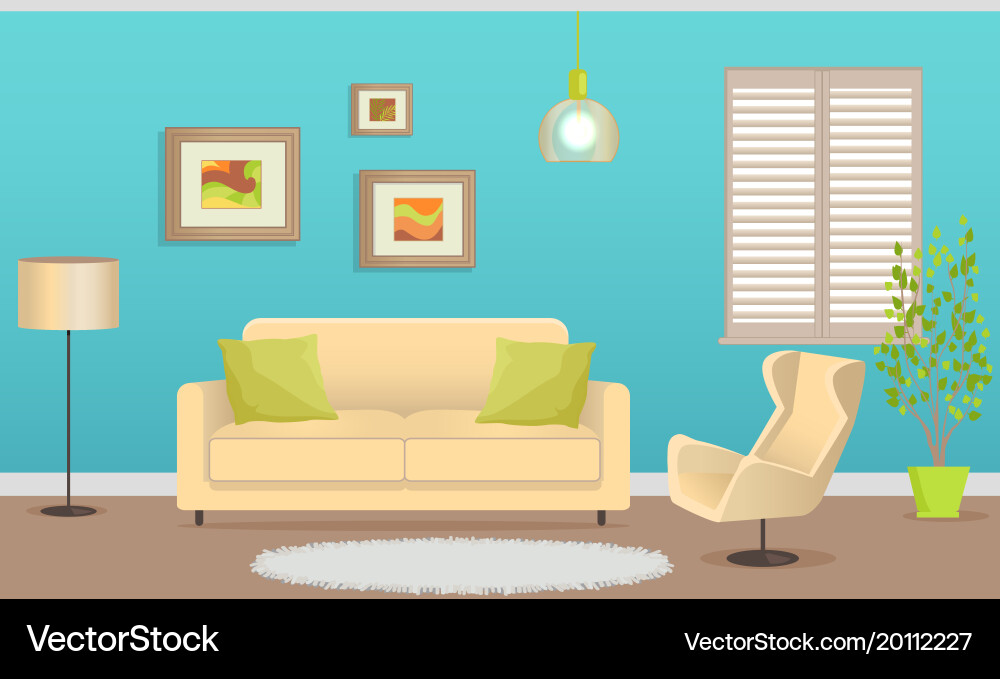 Modern Living Room Decor Royalty Free Vector Image