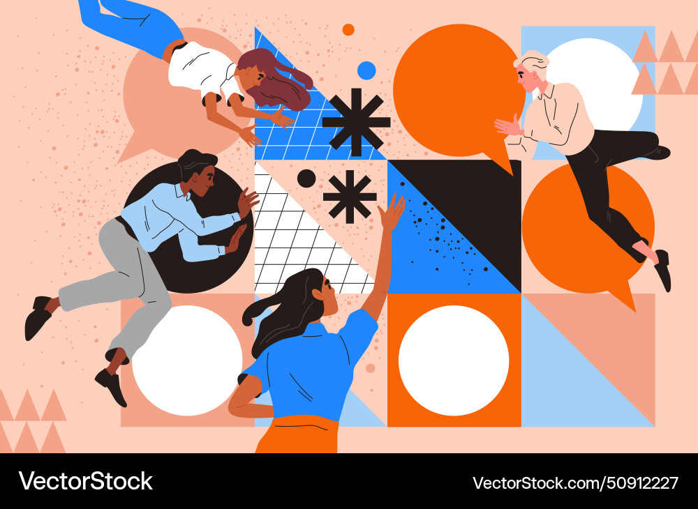 People work together Royalty Free Vector Image