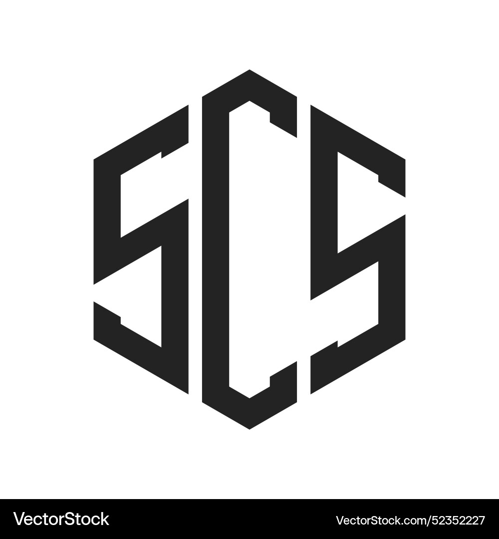 Scs logo design initial letter monogram Royalty Free Vector