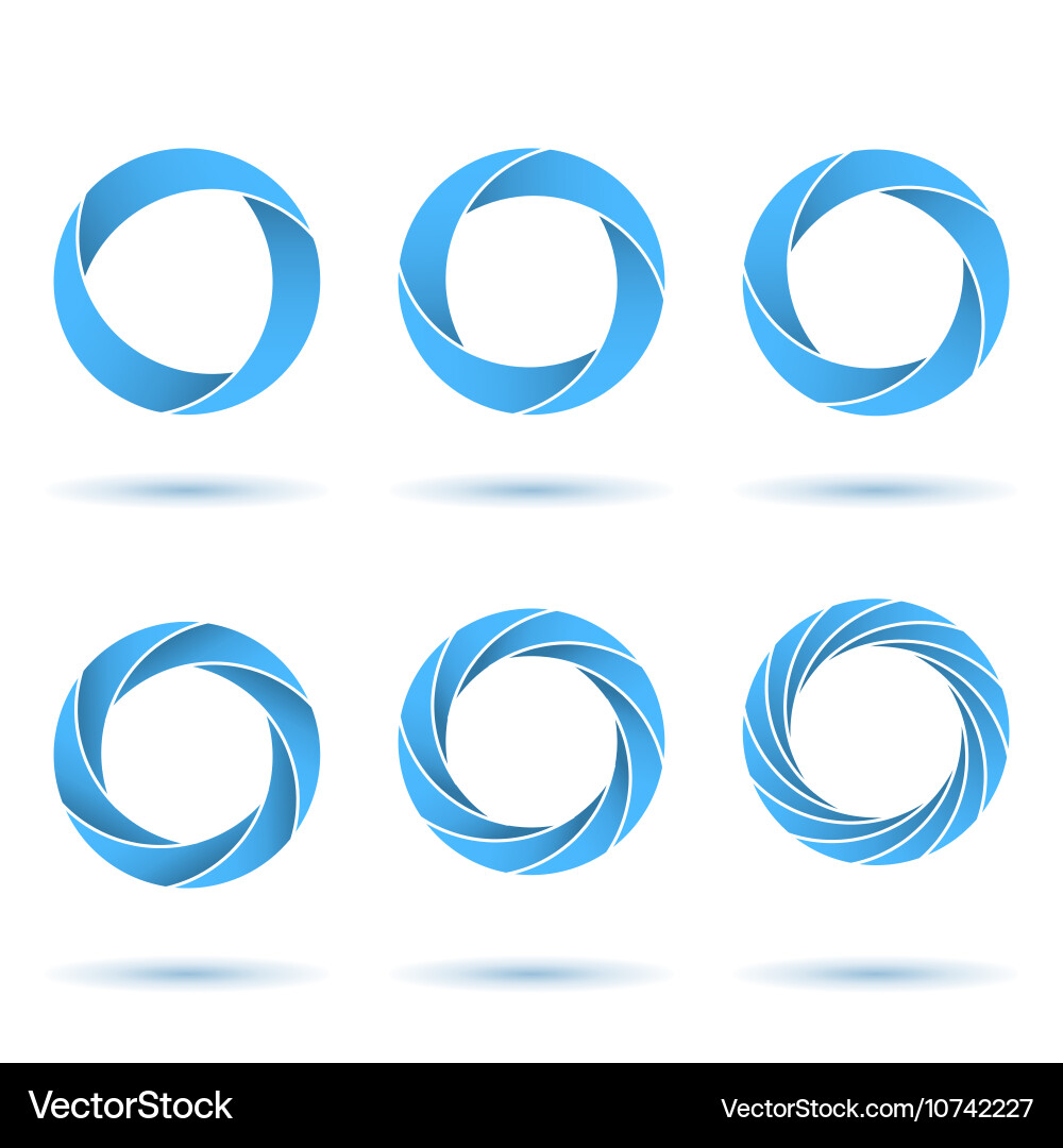 Segmented circles abstract figures Royalty Free Vector Image