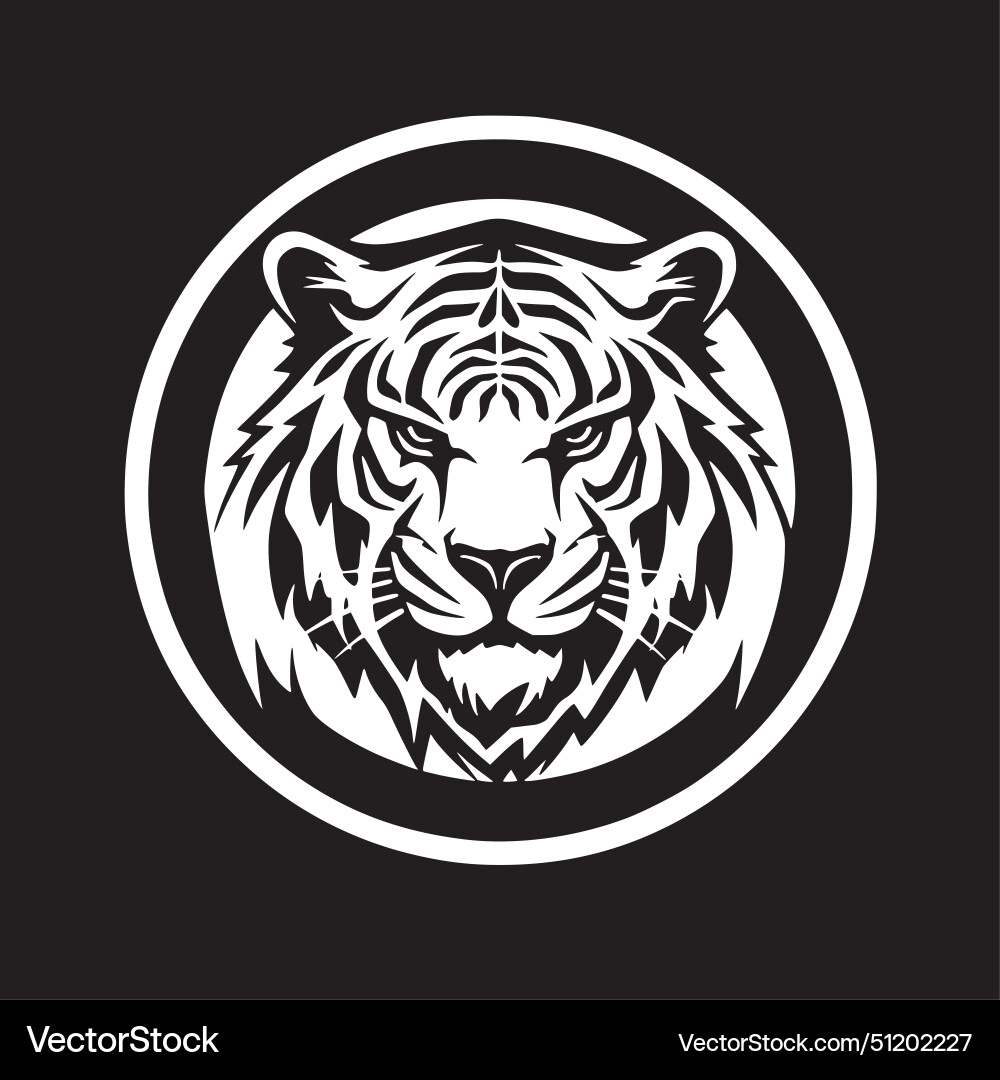 Tiger - minimalist and flat logo Royalty Free Vector Image