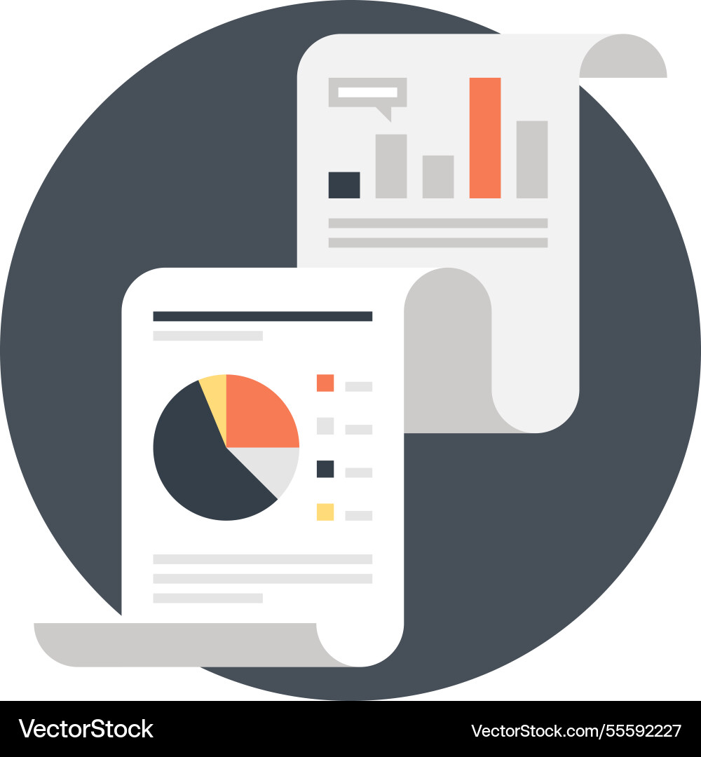 Visual data flat web icon Royalty Free Vector Image