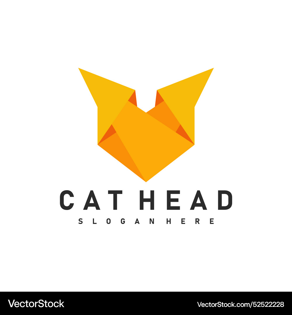 Cat head abstract 3d logo design Royalty Free Vector Image