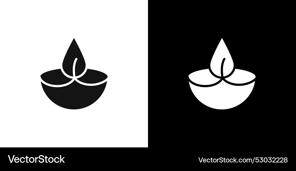 Diwali diya icon logo set Royalty Free Vector Image