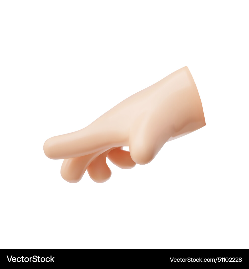 Hand gesture palm down 3d style cartoon Royalty Free Vector