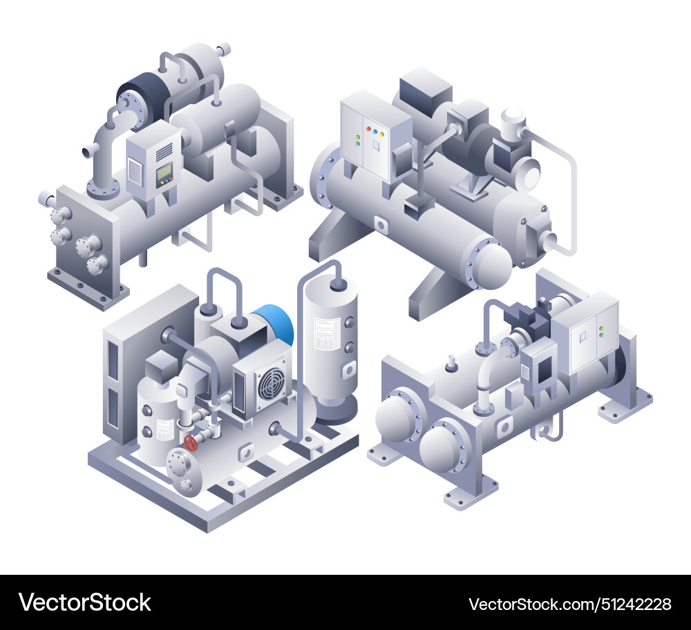 Industrial machine pipe tube water cooler Vector Image