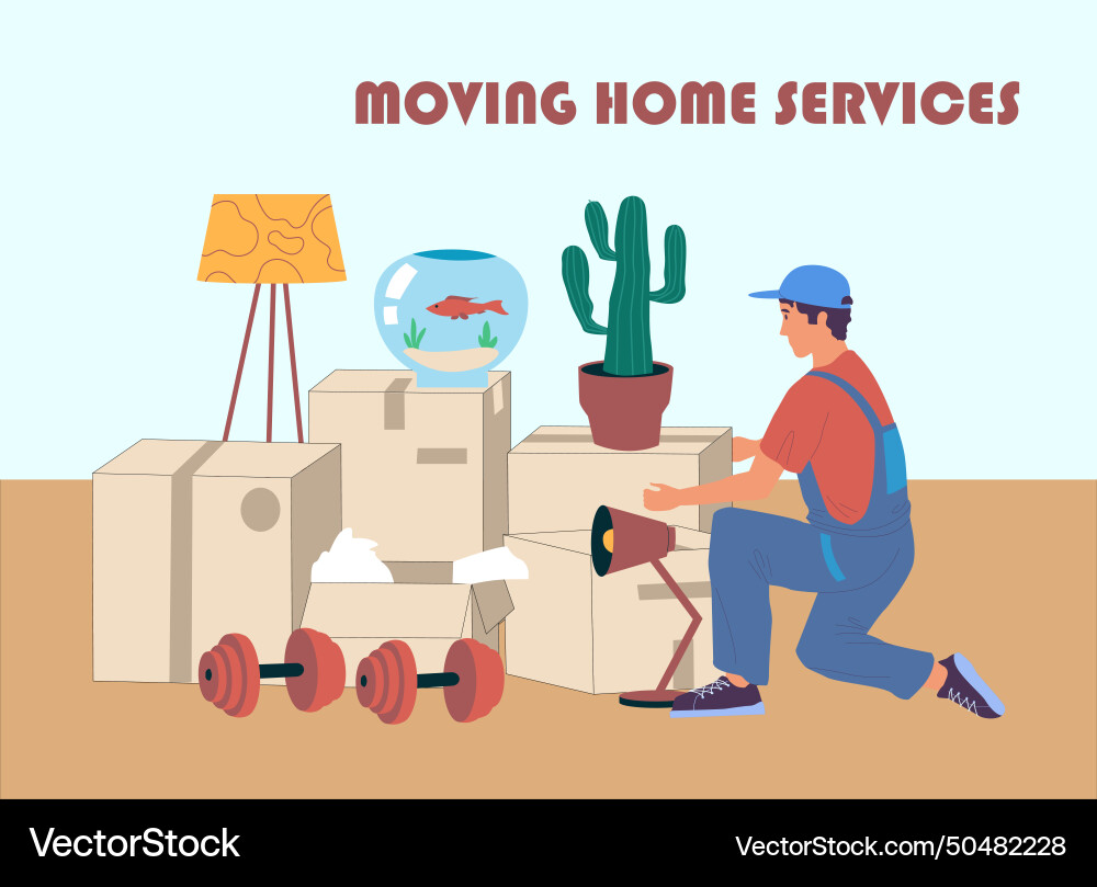 Moving boxes family relocation cardboard parcel Vector Image