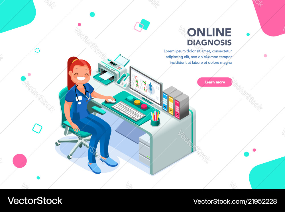 Nurse web page template Royalty Free Vector Image