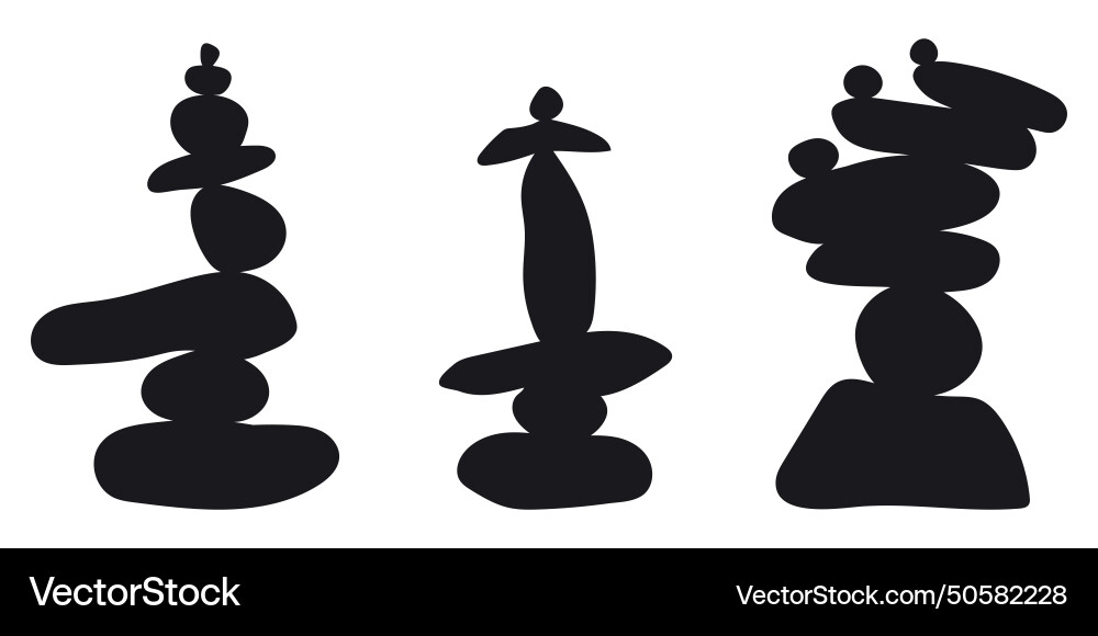 Rocks piled in balanced stacks balance stones Vector Image