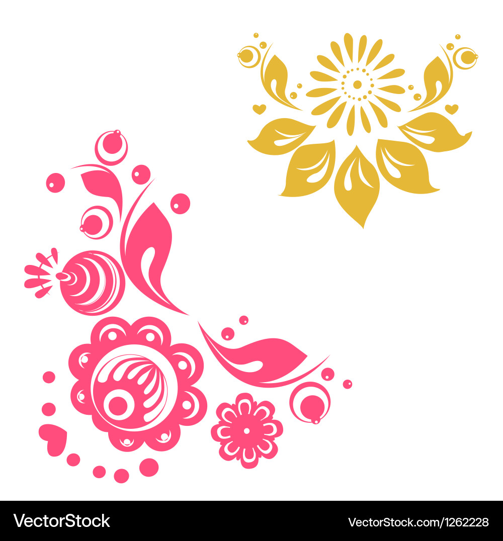 Russian floral designs Royalty Free Vector Image