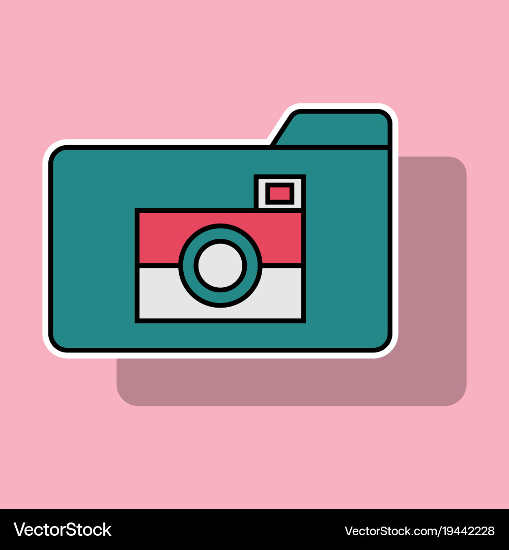 Sticker pictures folder icon Royalty Free Vector Image