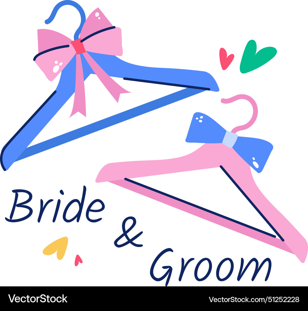 Wedding hangers Royalty Free Vector Image - VectorStock