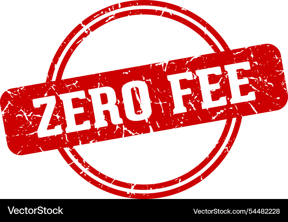 Zero fee stamp Royalty Free Vector Image - VectorStock