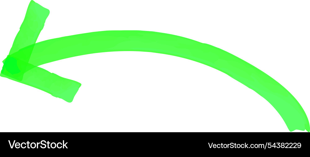 Arrow green marker drawing highlighter color mark Vector Image