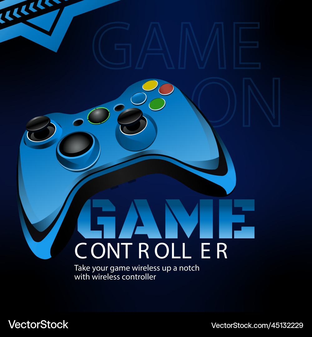 Banner design of game controller Royalty Free Vector Image