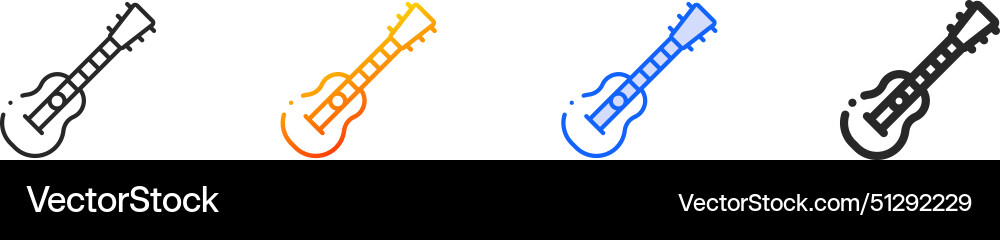 Charango iconthin linear gradient blue stroke Vector Image