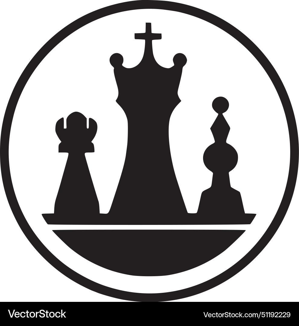 Chess - minimalist and flat logo Royalty Free Vector Image