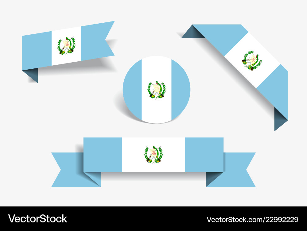 Guatemalan flag stickers and labels Royalty Free Vector